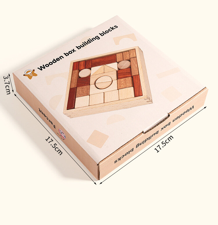 Деревянные строительные блоки из букового дерева для малышей, 20 крупных деталей, безвредная образовательная игрушка