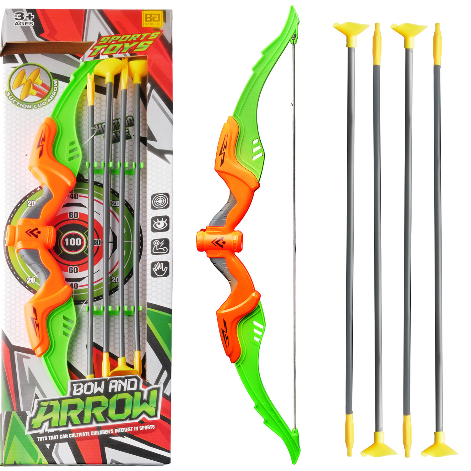 Набор лук 901B-1 "Точно в цель", мишень 16.5х16.5 см, в коробке