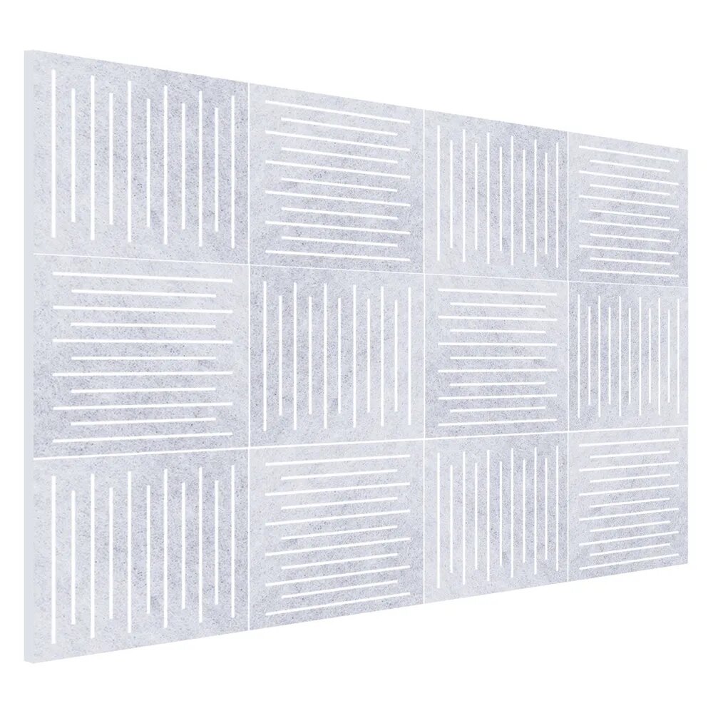 BEIYIN 96 шт. Акустические перфорированные панели для шумоподавления, 30x30 см, звукопоглощающий материал, декоративная стеновая панель