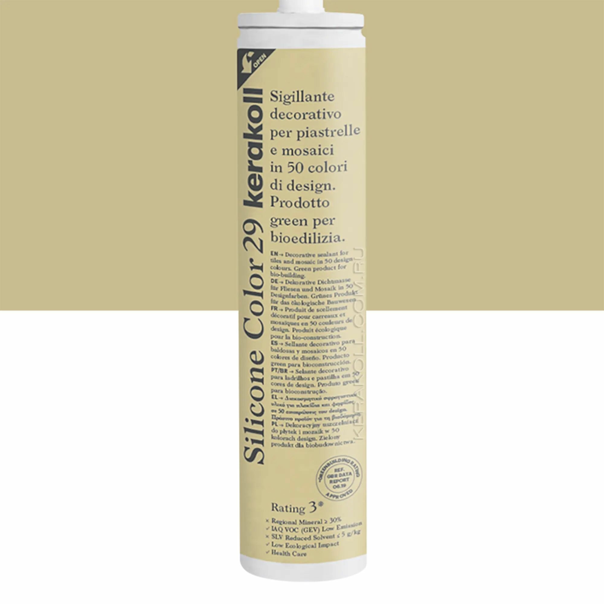Герметик KERAKOLL SILICONE COLOR (50 цветов Design), Цвет 29 (Ванильный) 310 мл.