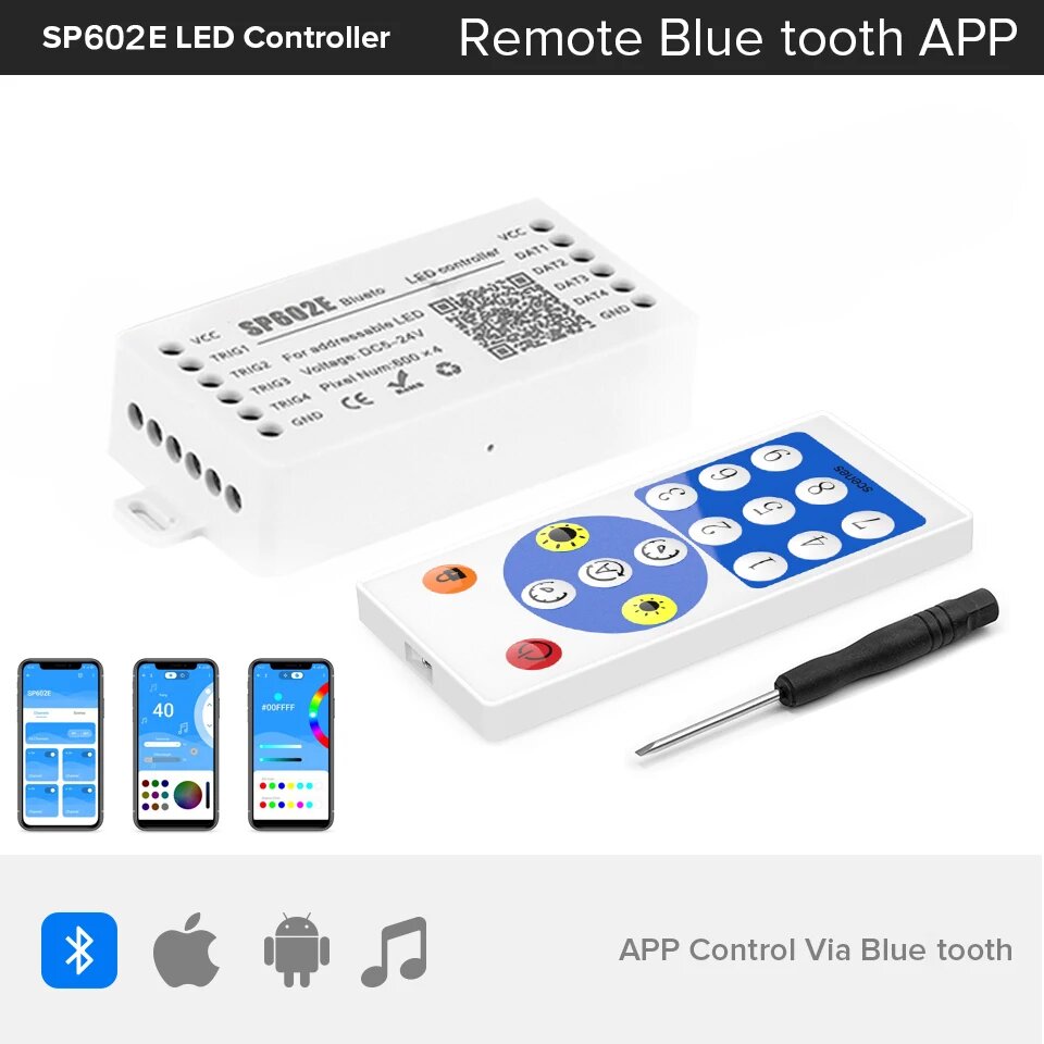 SP602E LED контроллер Bluetooth, синий, Music 4out