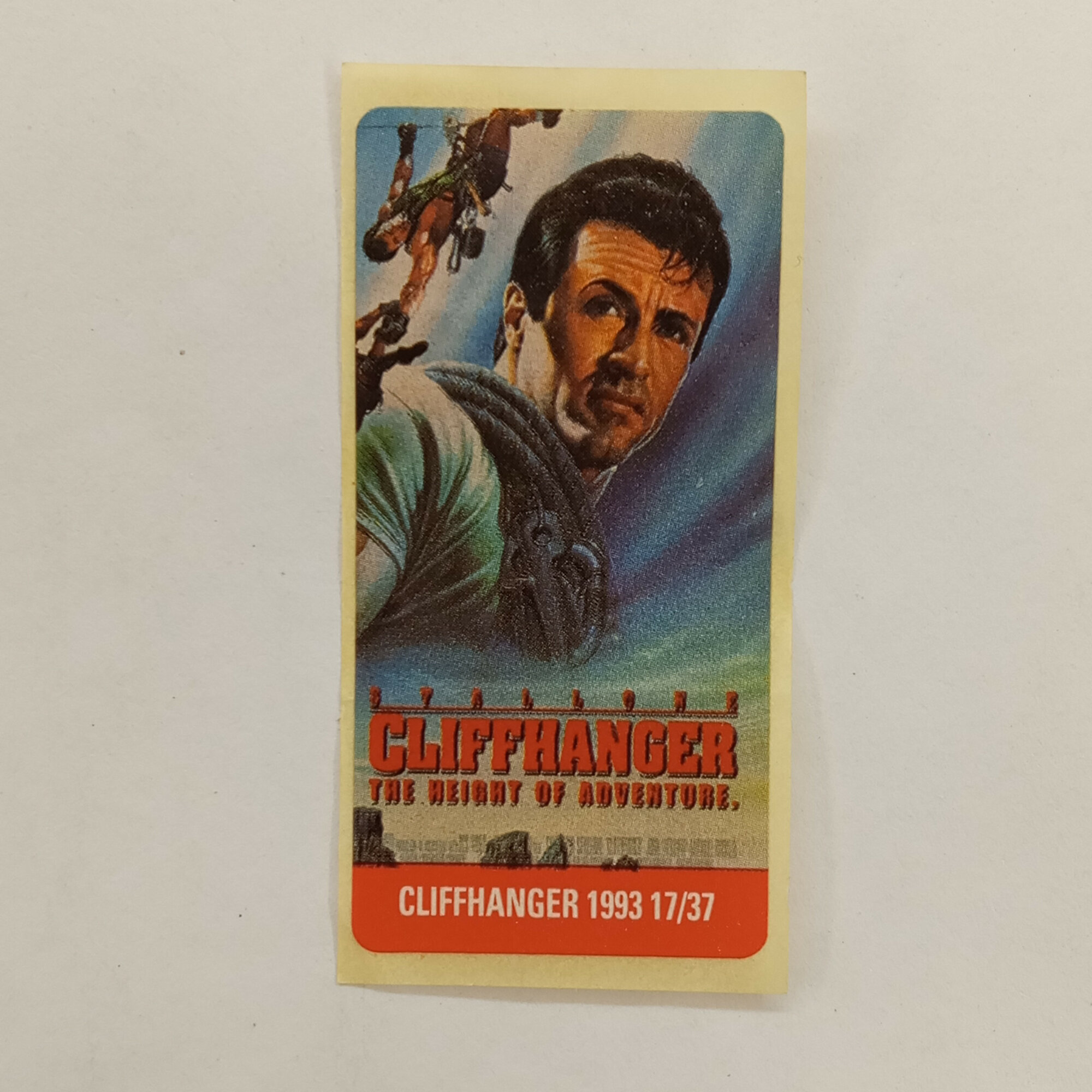 Вкладыш винтажный, СССР. Изображение к фильму Скалолаз, выпуск 1993 года, номер 17 из 37