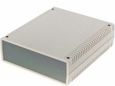 G765, Корпус для РЭА , пластик, светло-серый, темно-серая панель, Gainta