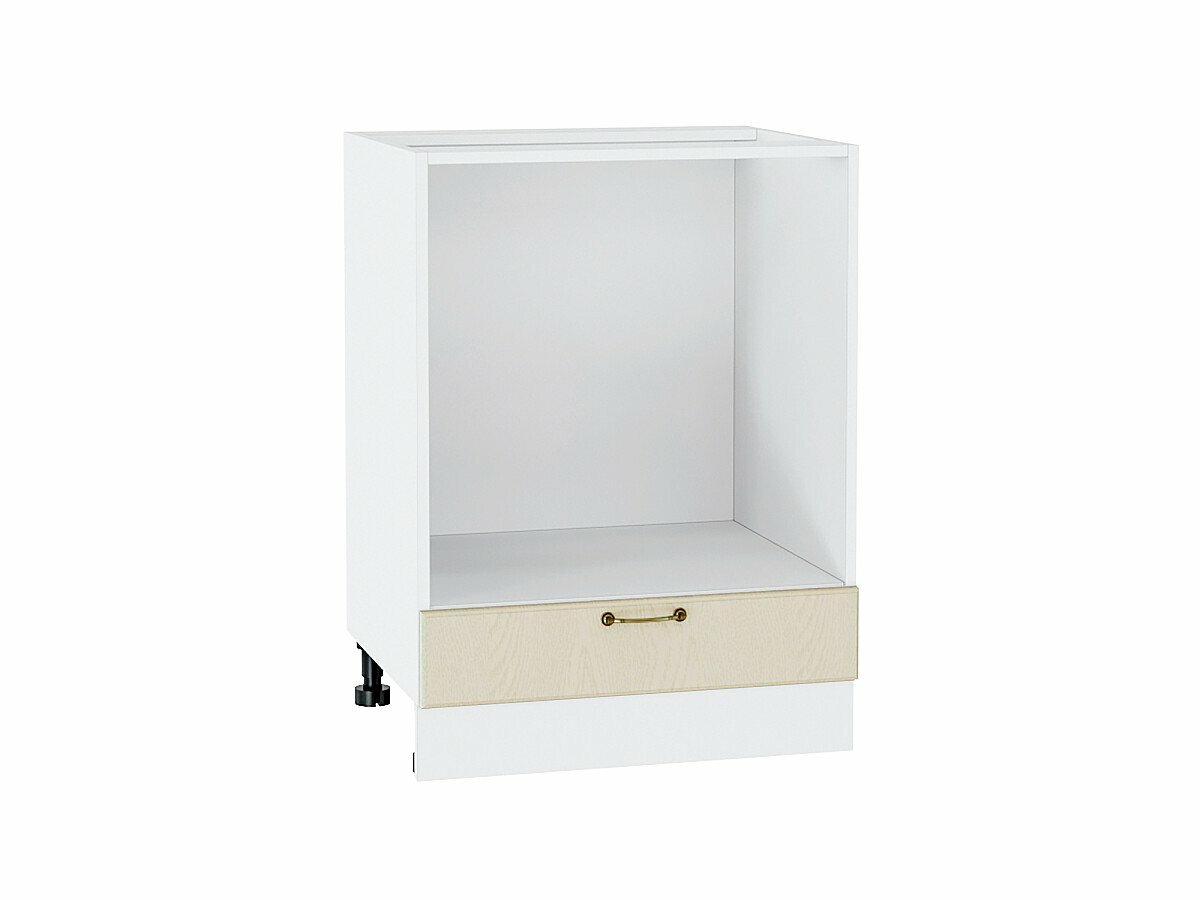 Шкаф нижний под духовку Ницца, цвет фасада Дуб крем, цвет каркаса Белый, 816*600*474 мм