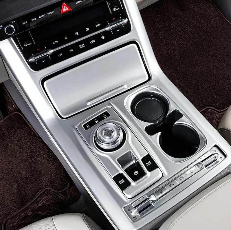 Комплект накладок на центральную консоль для Киа Карнивал Kia Carnival 2021- 2023 г. г. (серебро)