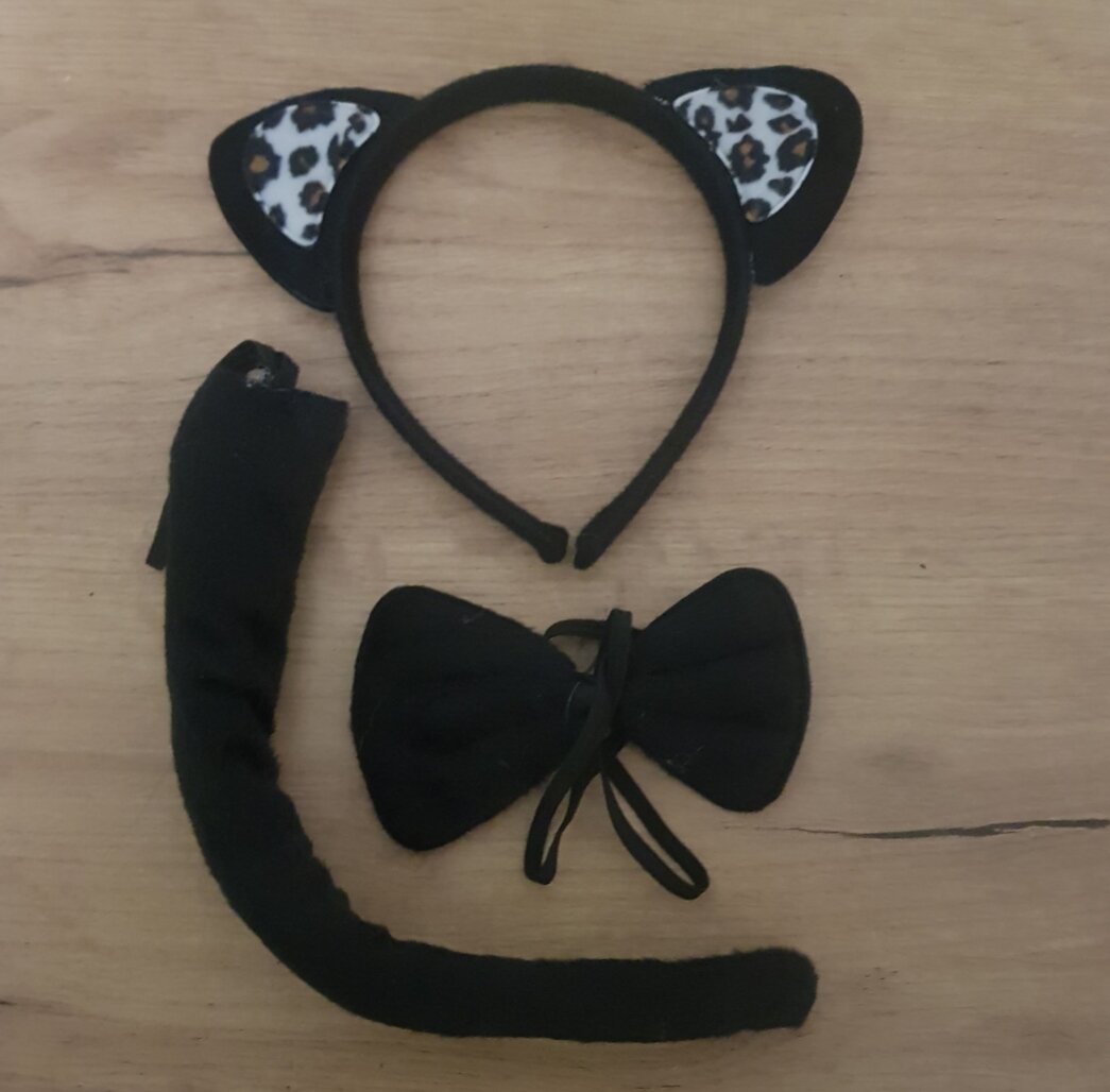 Карнавальный набор "Ободок Уши кошки, бабочка и хвостик" 34488