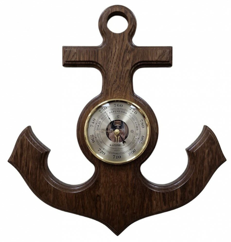 Барометр настенный "Морской Якорь" 37см/механизм 108мм (массив дуба)