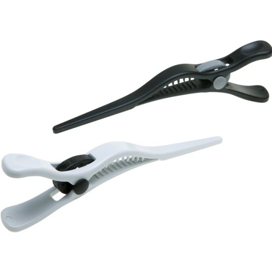Зажим для волос Dewal Professional DEWAL черно/белые, пластик, 2 шт