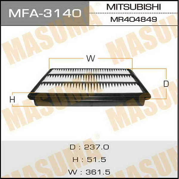 MASUMA MFA-3140 фильтр воздушный\ Mitsubishi (Мицубиси) Pajero (Паджеро) 3.8 v6 / 2.5tdi / 3.2di-d 00