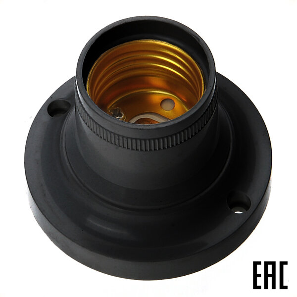 Патрон E14 AB7SLBEAY пластиковый настенный прямой черный Ecola (12 шт. в комплекте)