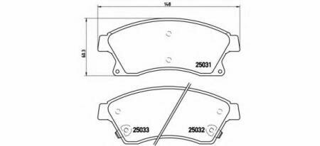 К-т торм. колодок FR CHEVR AVEO/ CRUZE, OPEL AS J Brembo P59076