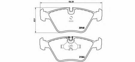 Колодки тормозные дисковые передн BMW: 5 (E34) 87-95 , 5 TOURING (E34) 91-97 , 7 (E32) 86-94 Brembo P06012