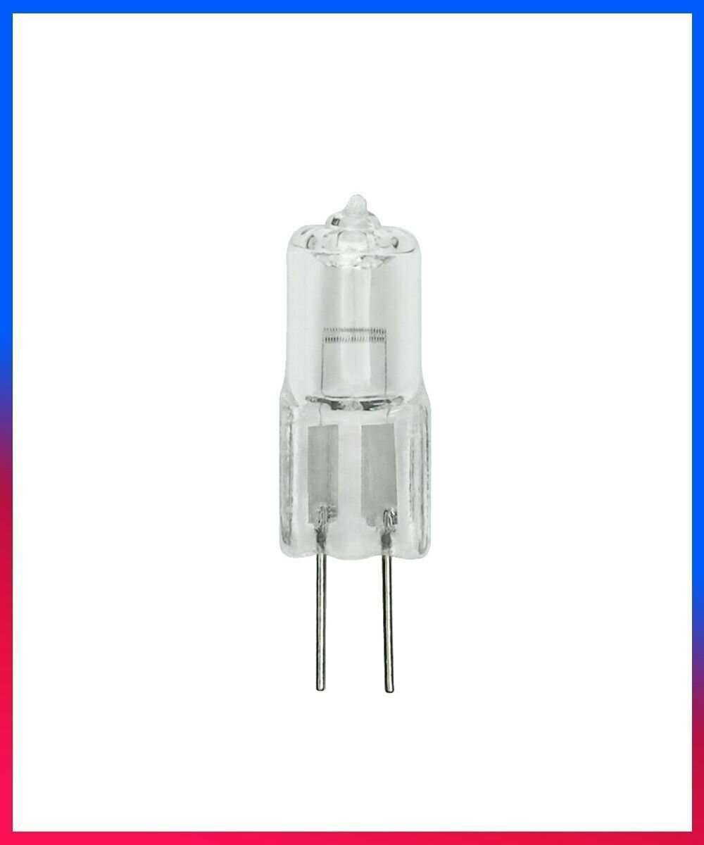 Лампа галогенная G4 Капсула 12v 35Вт 3000К D8х40мм Прозрачная колба 525Лм Установка только в перчатках!