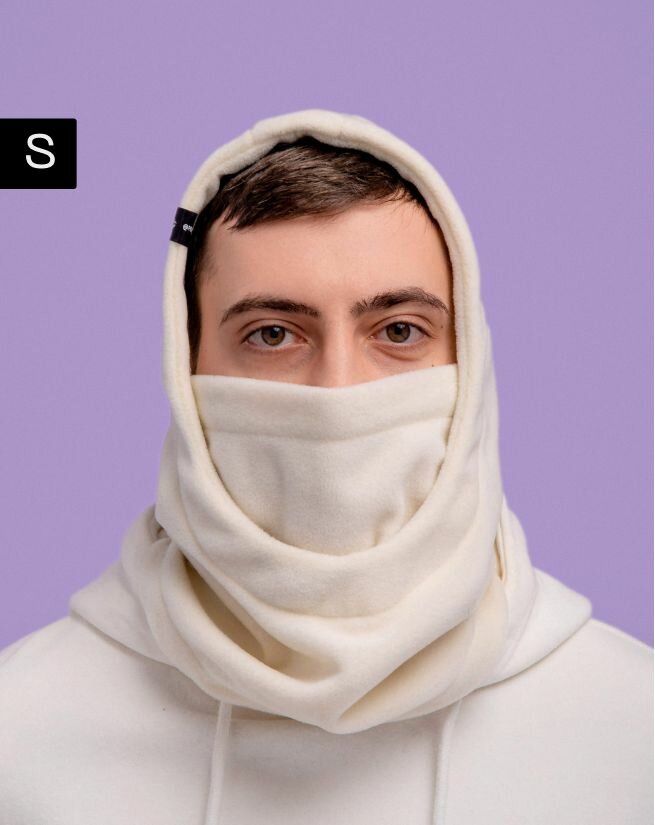 Балаклава poncho_id Базовая коллекция для мужчин и женщин, размер m, слоновая кость — фото 1
