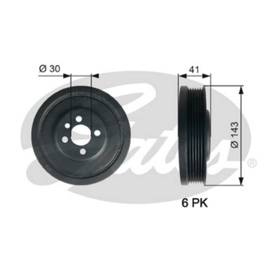 GATES TVD1001 Шкив коленвала VAG AGR/AHF/ALH/BKC/BRF