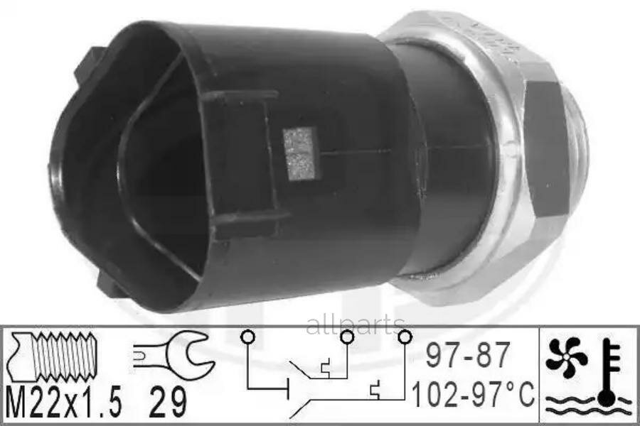 ERA 330230 Датчик включения вентилятора AUDI: A3 (8L1) 1.6/1.8/1.8 T/1.8 T quattro/1.9 TDI/1.9 TDI quattro/S3 quattro 96-03, A3 (8P1) 1.4 TFSI/1.6/1.6 FSI/1.9 TDI 03-, A3 Sportback (8PA