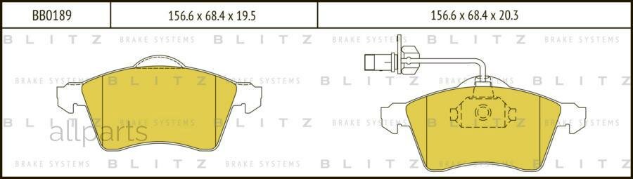 BLITZ BB0189 Колодки тормозные дисковые передние