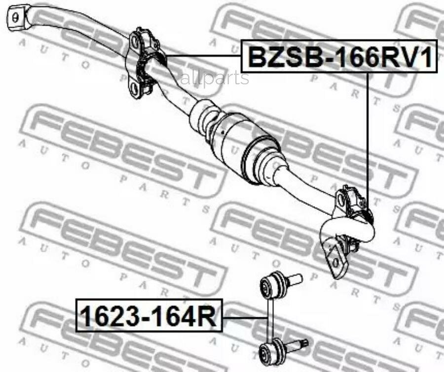 FEBEST BZSB-166RV1 Втулка заднего стабилизатора комплект d26.5
