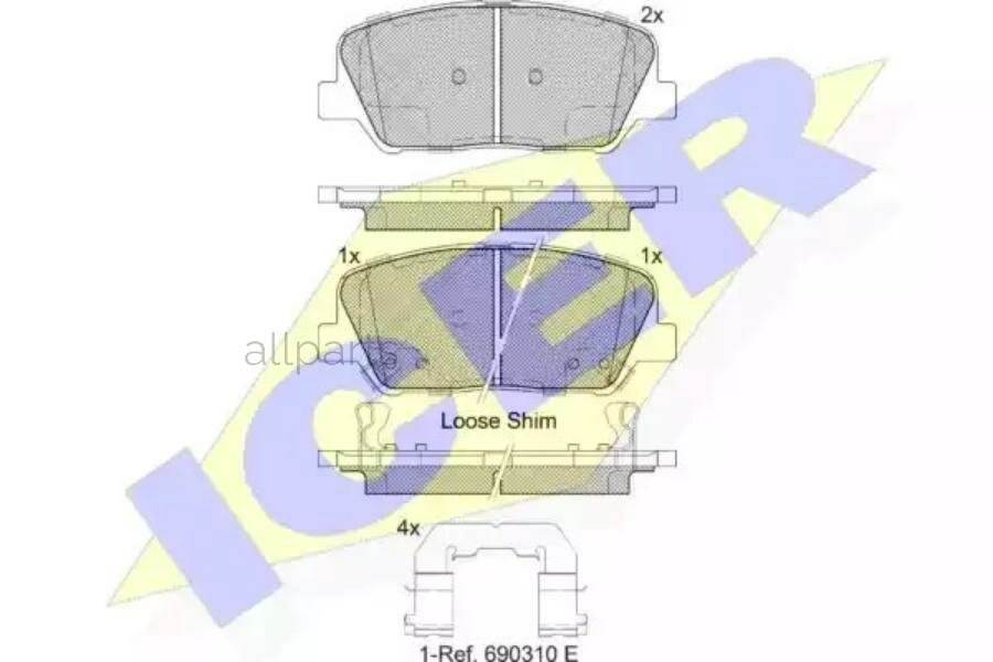 ICER 182102 Колодки торм. дисковые