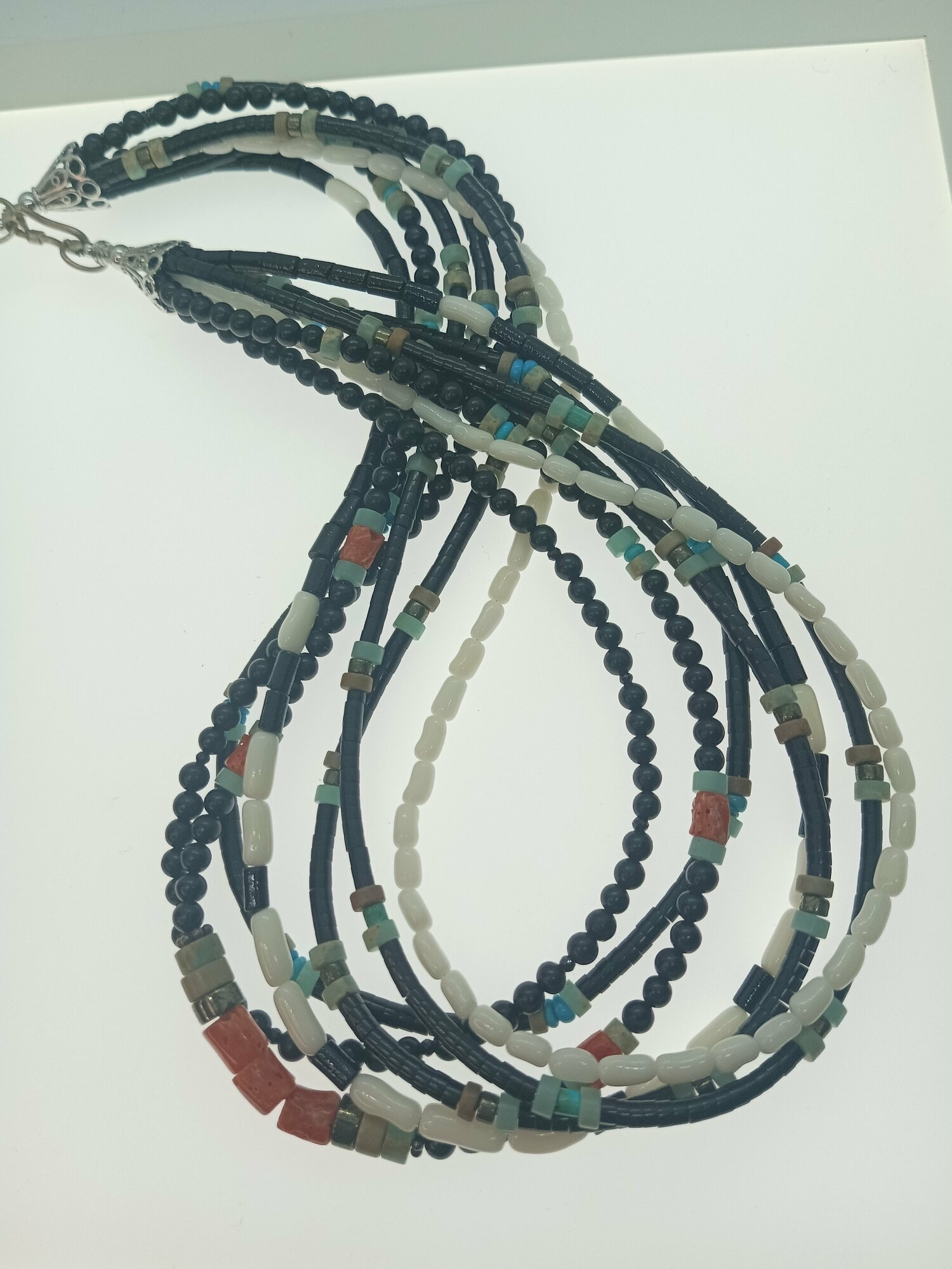 Колье, бирюза, коралл