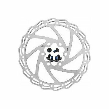 Тормозной диск велосипеда (ротор) 140мм ALHONGA HJ-DXR1406, для дисковых тормозных систем, под 6 болтов, нержавеющая сталь
