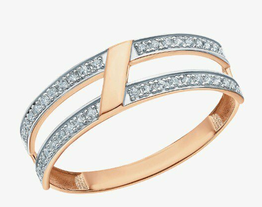 Кольцо, золото, 585 проба, фианит