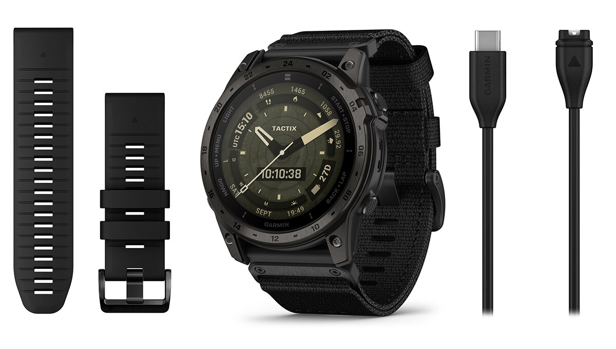 Умные часы-навигатор Garmin Tactix 7 AMOLED Tactical 51мм, титановые DLC, сапфировое стекло, 010-02931-01, Европа