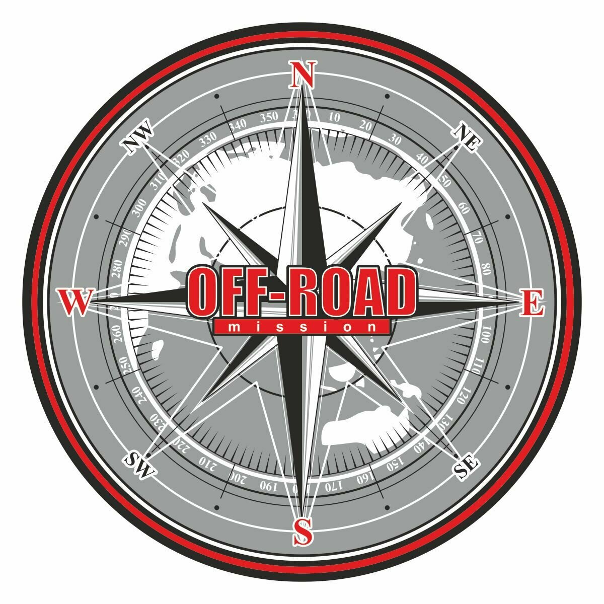 Наклейка на запасное колесо OFF ROAD(роза ветров), 560х560х1мм, Арт рэйсинг