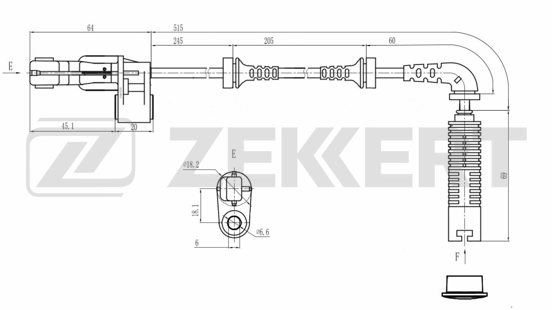 Датчик ABS передн. лев. BMW 3 (E46) 99- Z4 (E85 E86) 02- Zekkert арт. se-6232