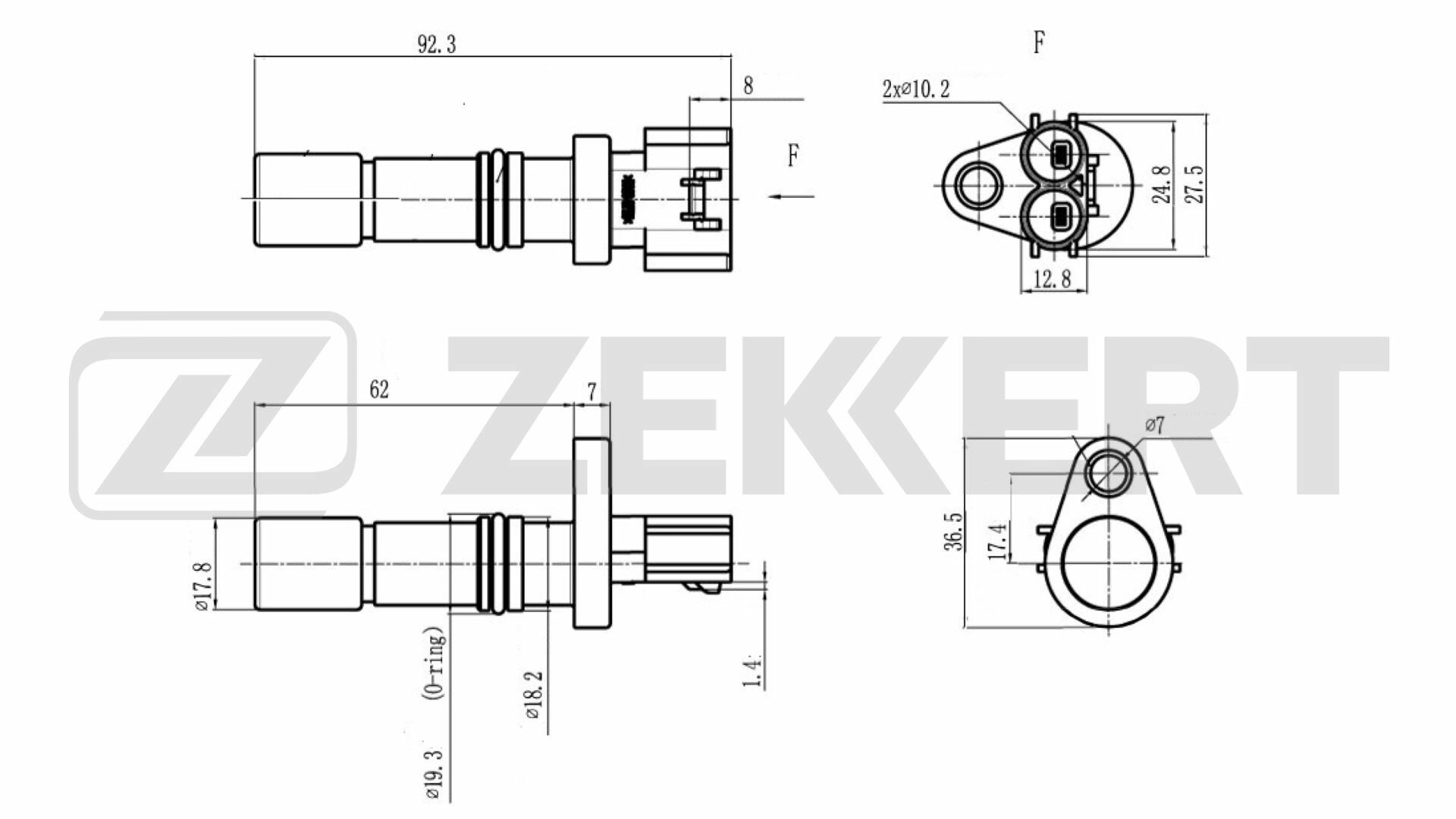 Датчик положения коленвала Toyota Rav 4 (A20) 08- Avensis (T270) 08- Prius (W30) 08- Auris (E150) Zekkert арт. se-4101