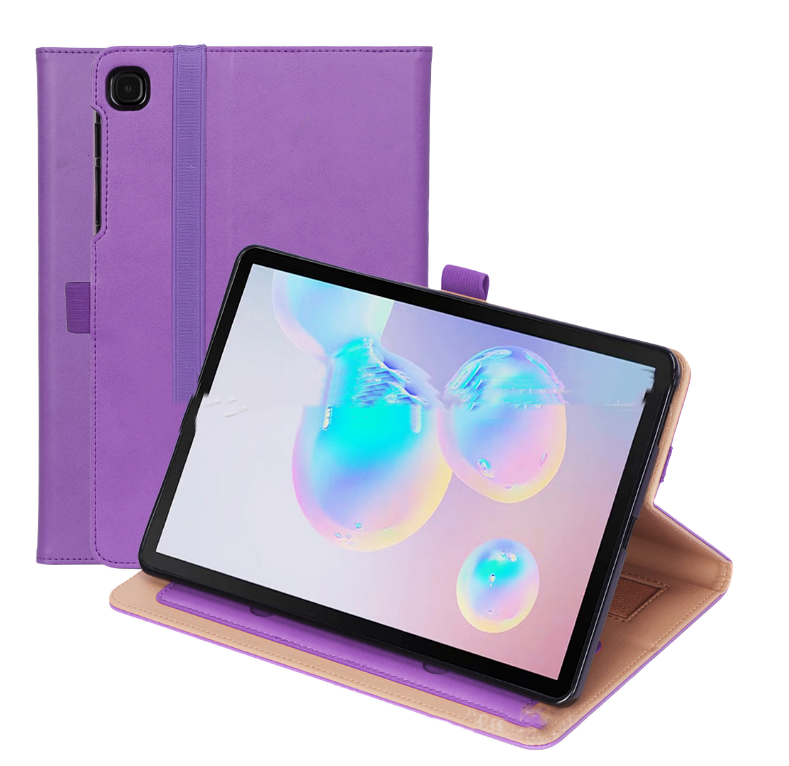 Чехол бизнес класса MyPads для Samsung Galaxy Tab S6 Lite 10.4 SM-P610 / P615 с визитницей и держателем для руки фиолетовый