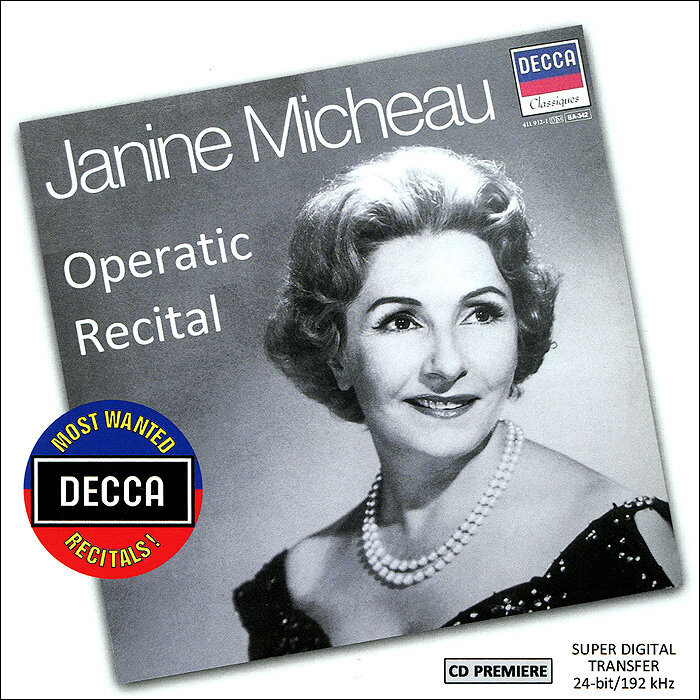 Janine Micheau - Operatic Recital Decca Most Wanted Recitals Vol. 29 (1 CD)