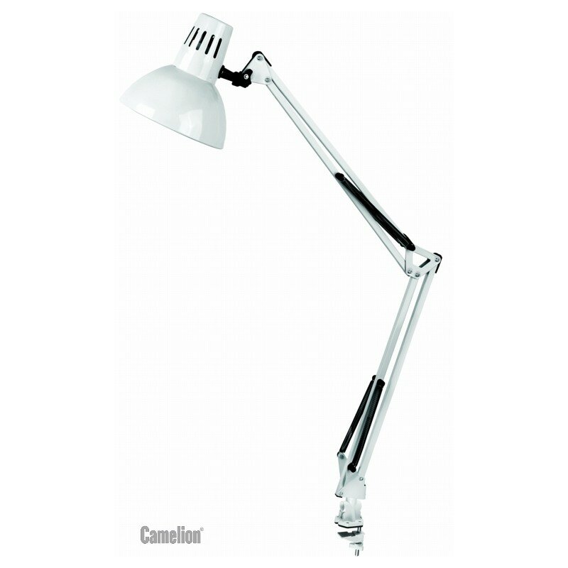 Camelion KD-312 C01 белый (Светильник настольный,230V 40Вт, E27), цена за 1 шт.