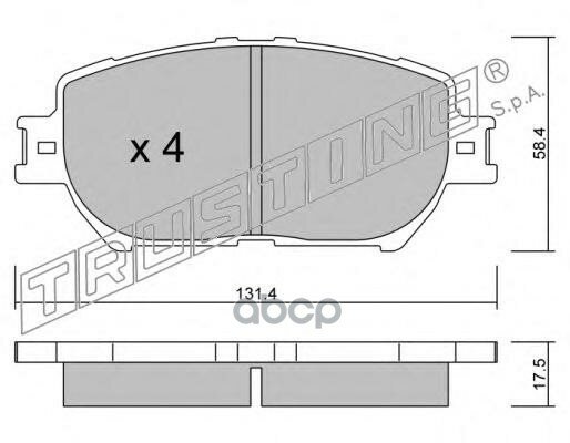 К-т дисков. тормоз. колодок Toyota Camry 11.2001- F Trusting арт. 7670