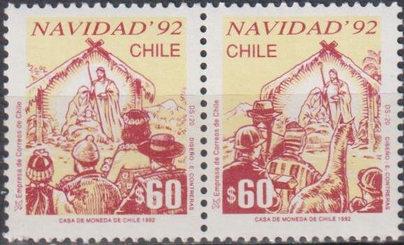 Почтовые марки Чили 1992г. "Рождество" Рождество MNH