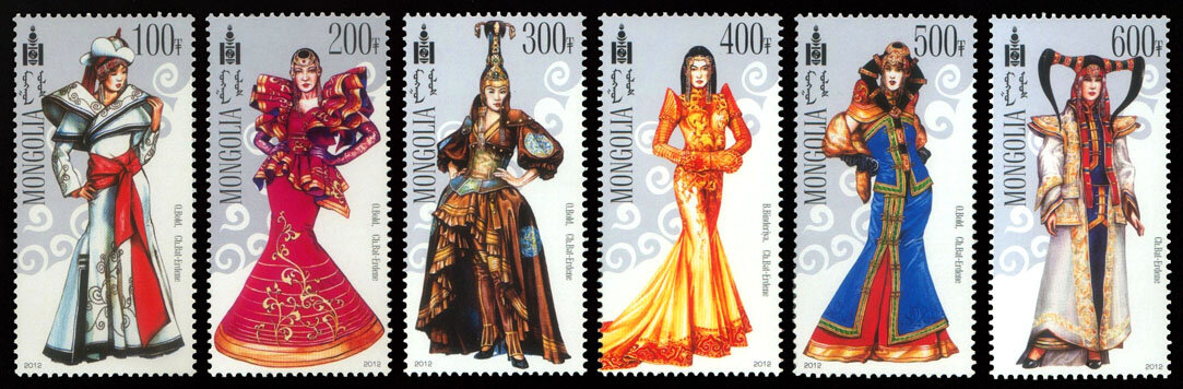Почтовые марки Монголия 2012г. "Современные монгольские национальные костюмы" Одежда, Костюмы MNH