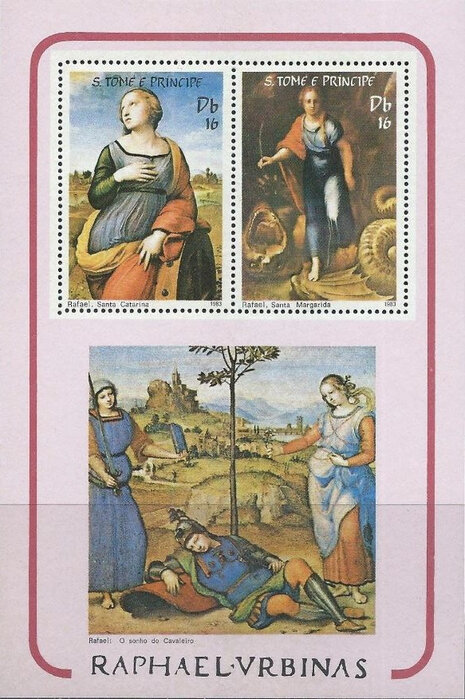 Почтовые марки Сан-Томе и Принсипи 1983г. "Картины Рембрандта" Картины, Художники MNH