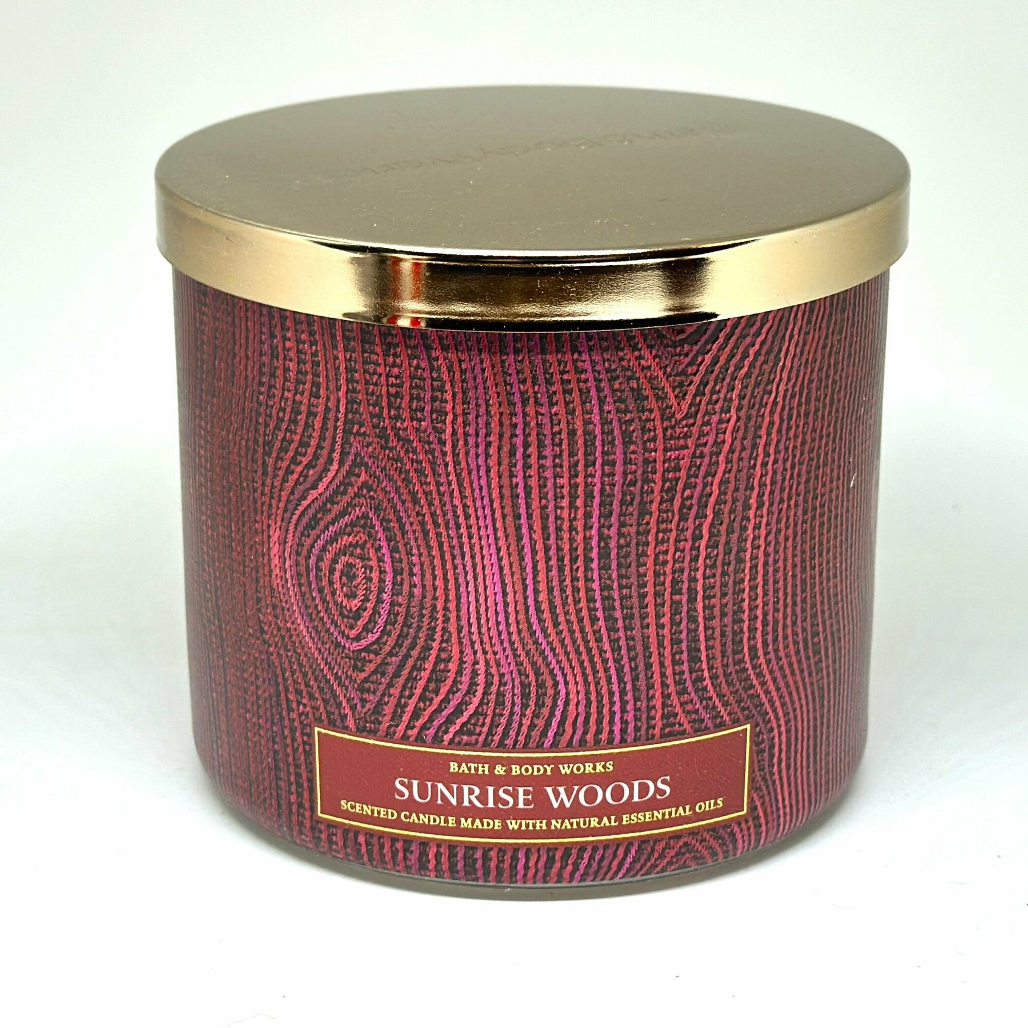 Bath and Body Works свеча ароматическая SUNRISE WOODS 3х фитильная