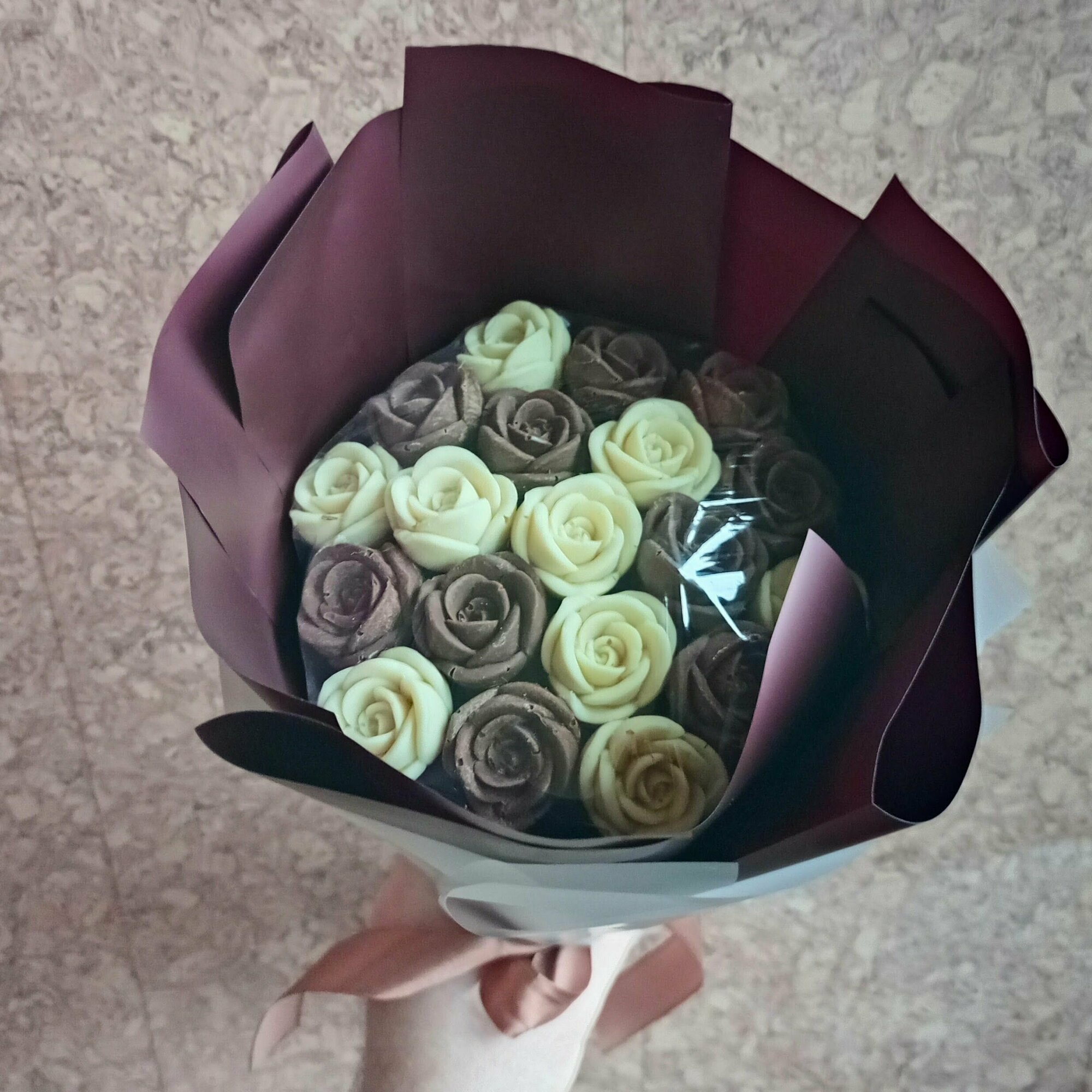 ТД НебыковА Сладкий букет из конфет, шоколадные розы, 19 шт, 228 г