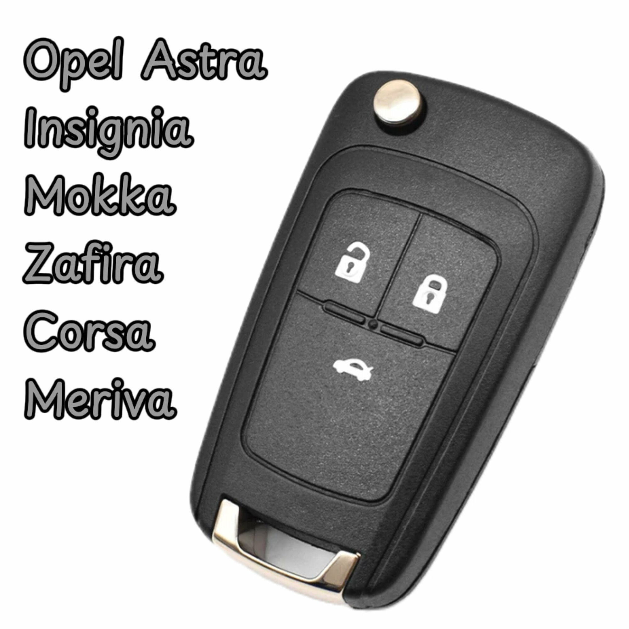 Раскладной корпус ключа Опель Opel Astra Insignia Mokka Zafira (3 кнопки) лезвие HU100