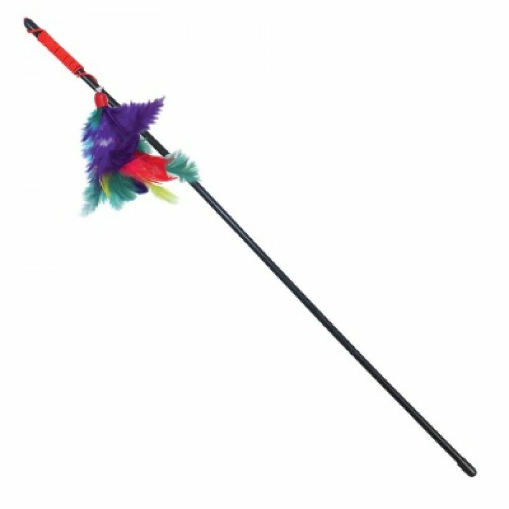 Triol Игрушка для кошек Удочка-дразнилка Радужные перья