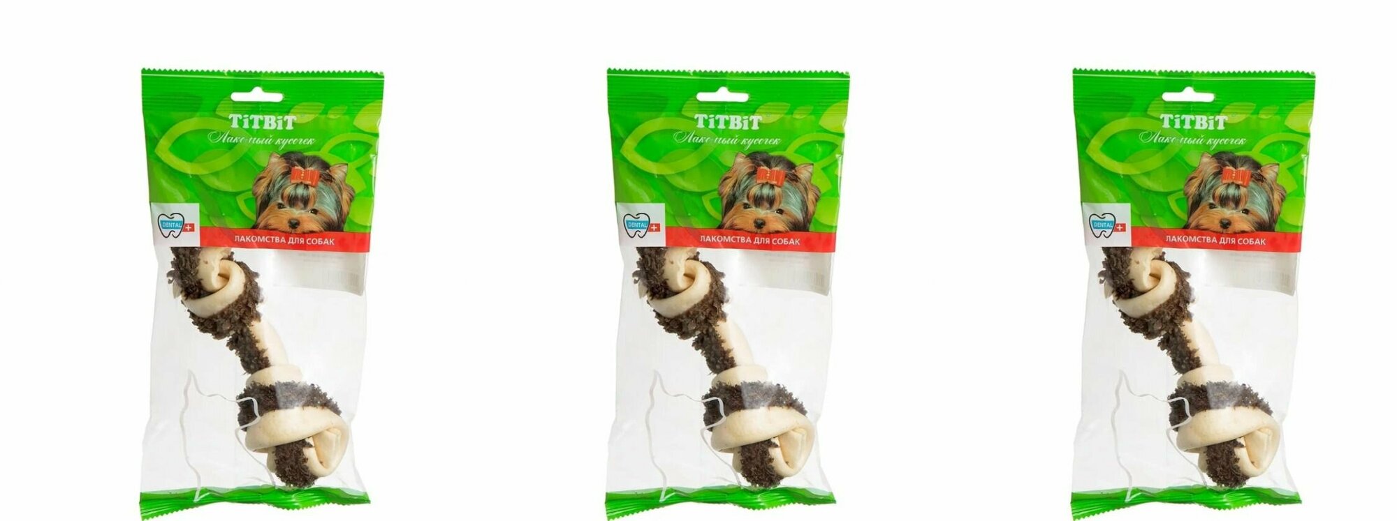 Titbit Лакомство для собак, Кость узловая №3 с рубцом говяжьим, 3 шт