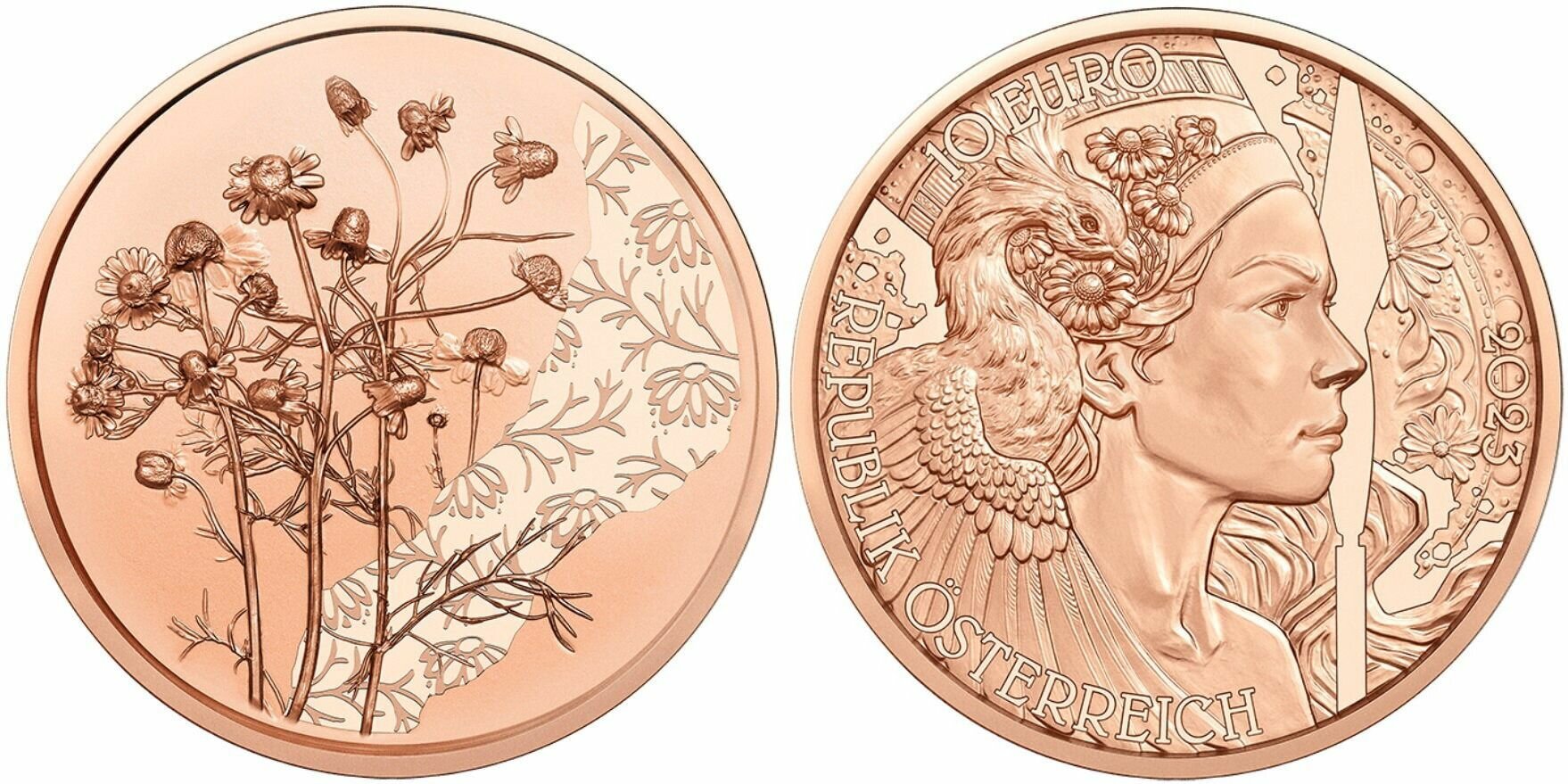 Австрия 10 евро, 2023 Язык цветов - Ромашка