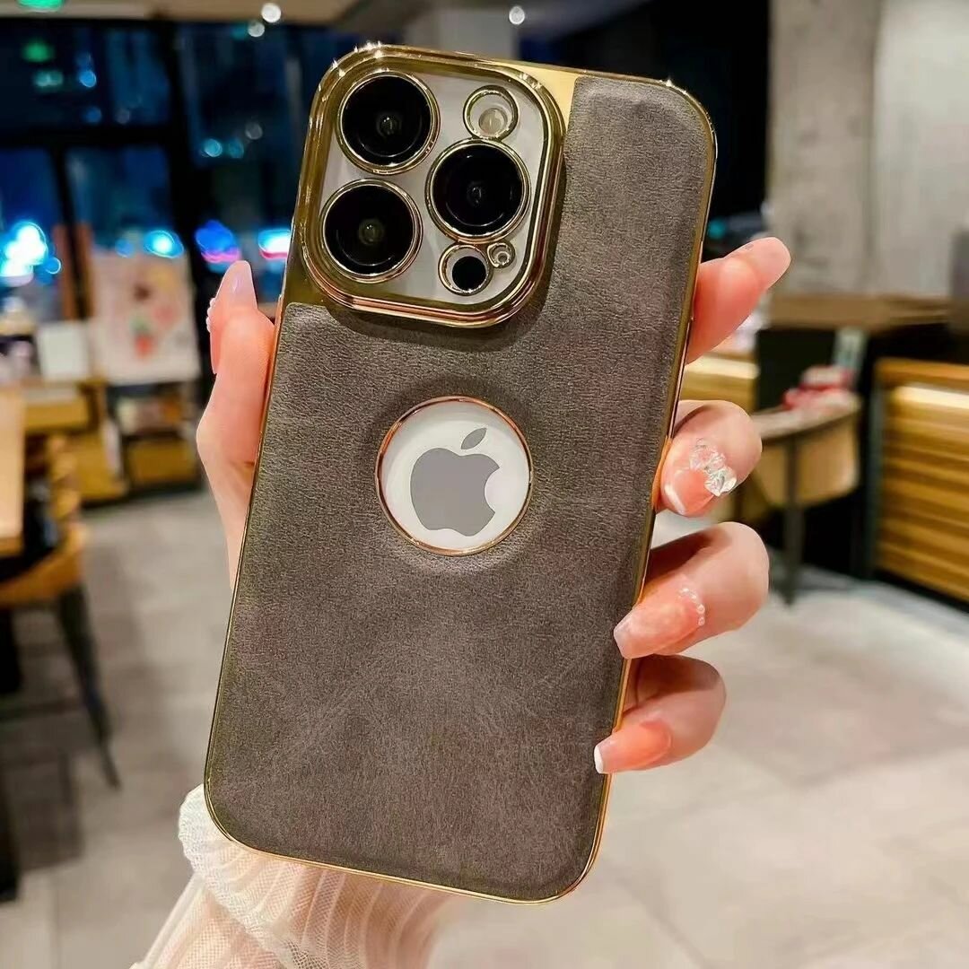 Кожаный противоударный чехол на Apple iPhone 14