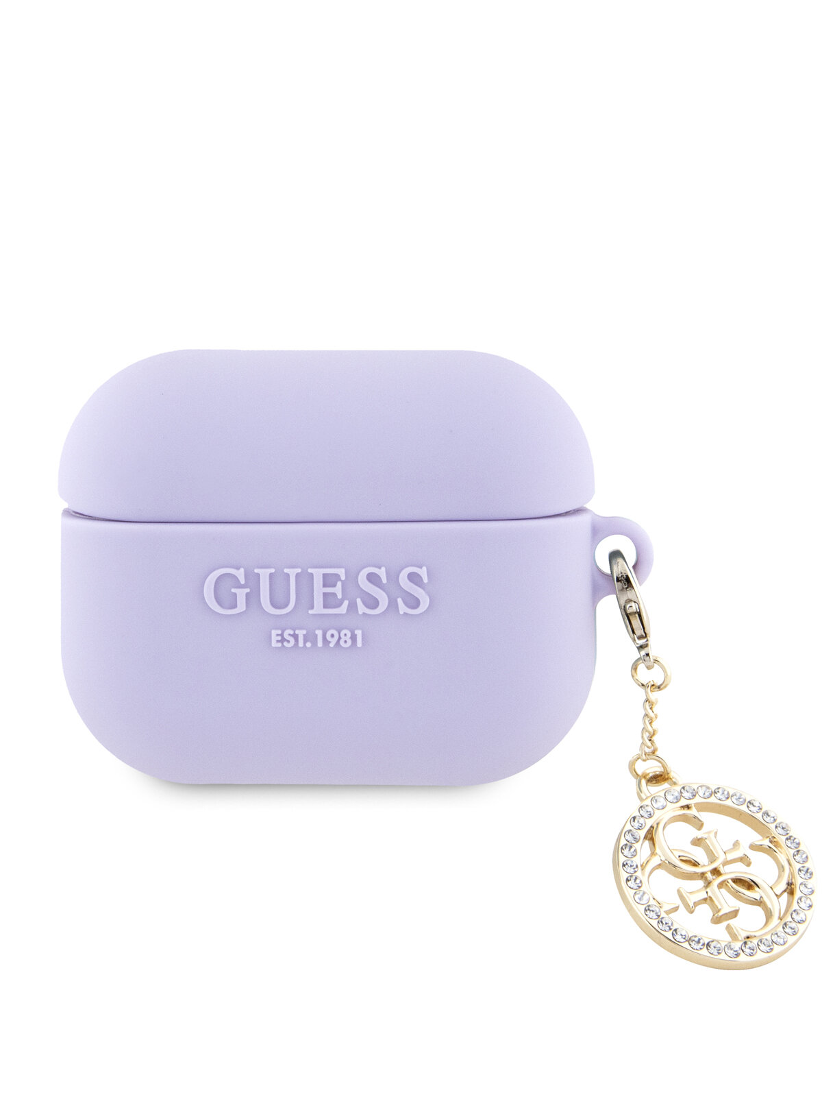 Guess для Airpods Pro чехол Liquid silicone with 4G Diamond charm Purple