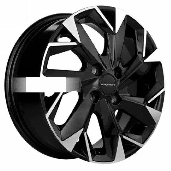 Колесный диск Khomen Wheels KHW1508 6x15 4x100 ET45 56,6 Black-FP литой для автомобиля