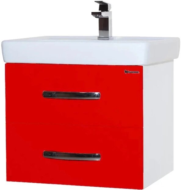 Тумба красный глянец/белый глянец 55 см Bellezza Рокко 4635309670034