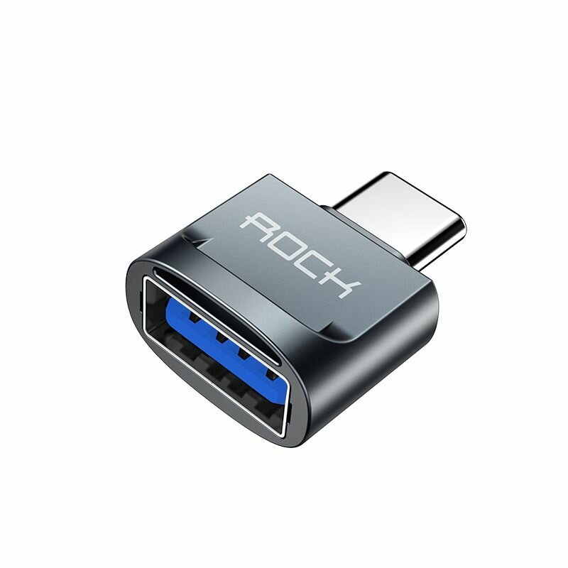 Адаптер ROCK USB-C to USB-A переходник с Type-C на USB черный — купить ...