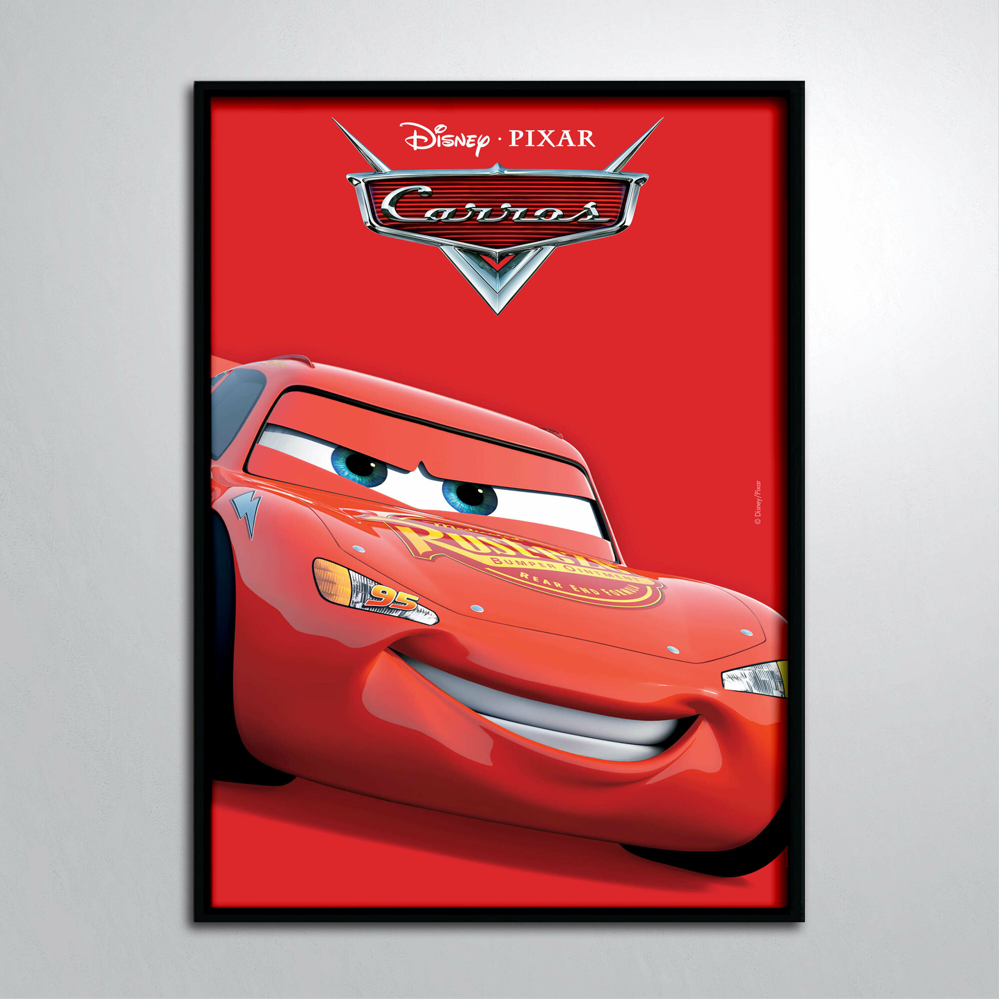 Постер без рамы/Тачки Молния Маккуин Красный Cars