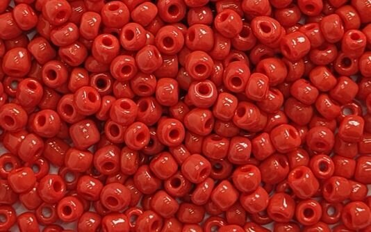 Бисер "ASMAR" размер №6, вес: 450 г, красный глянцевый, непрозрачный